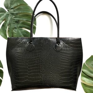 H&M Bags | Brown Leather H And M Tote | Poshmark